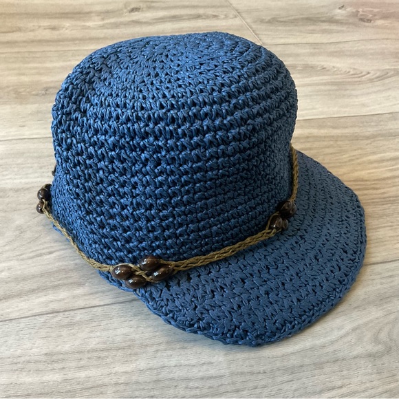 Turtle Fur | Accessories | Straw Wicker Blue Baseball Cap Hat With ...